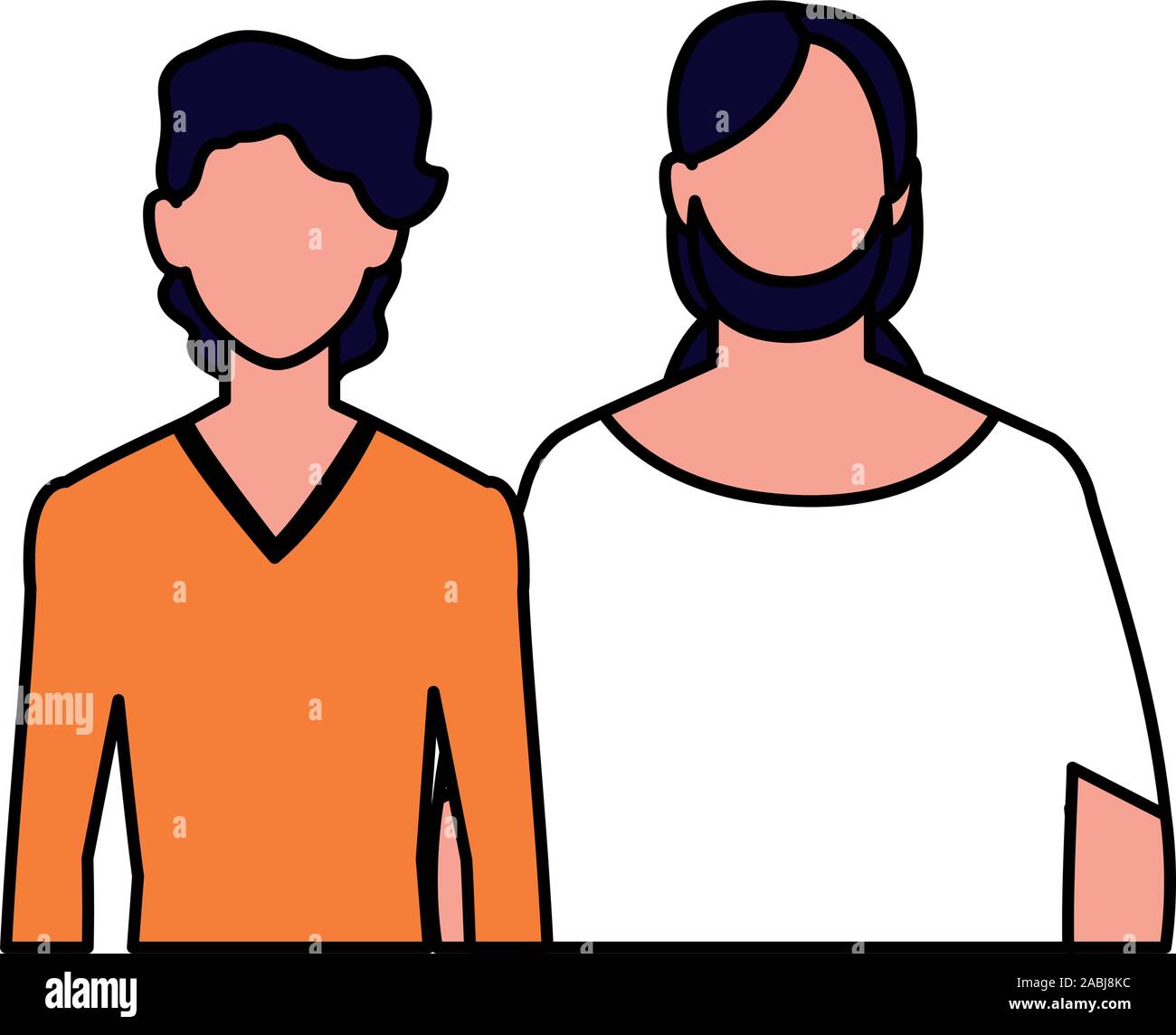 men faceless with different poses on white background vector ...