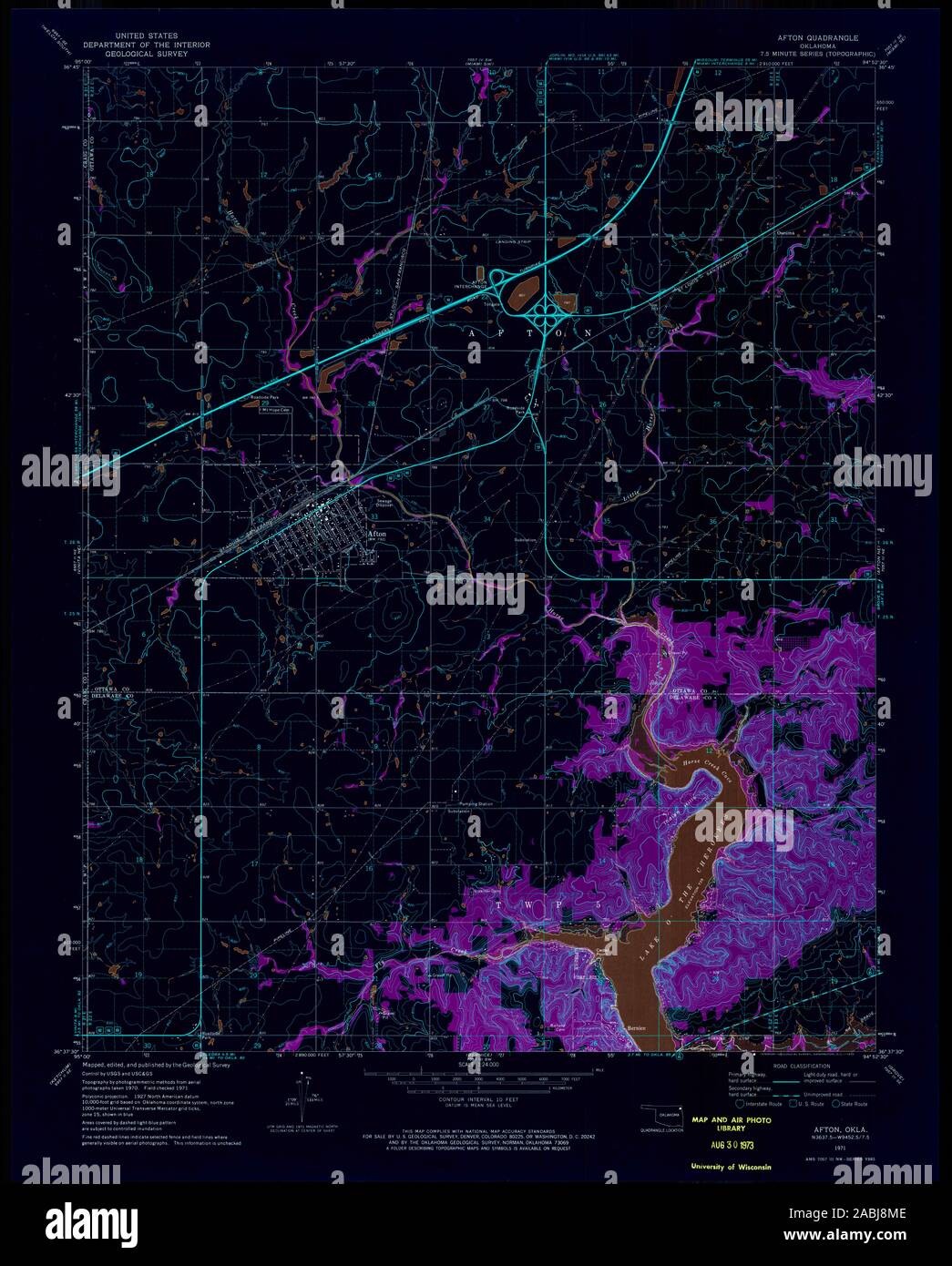 Map of afton oklahoma hi-res stock photography and images - Alamy