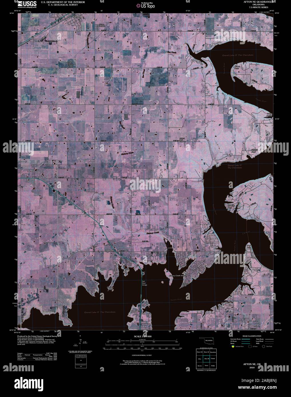Afton oklahoma map hi-res stock photography and images - Alamy