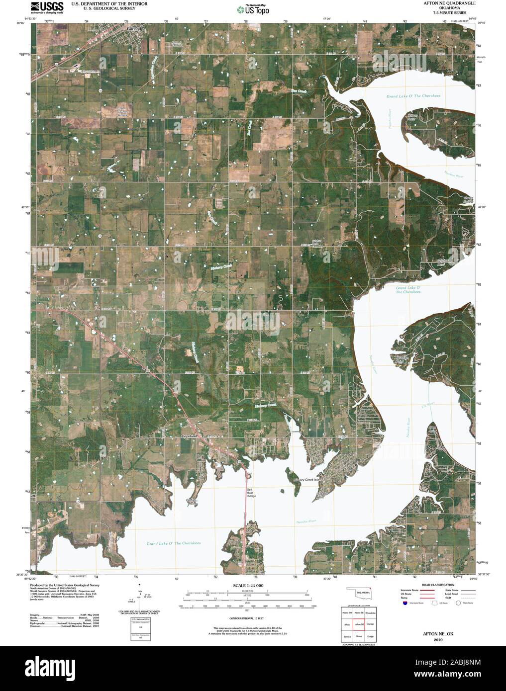 Afton oklahoma map hi-res stock photography and images - Alamy