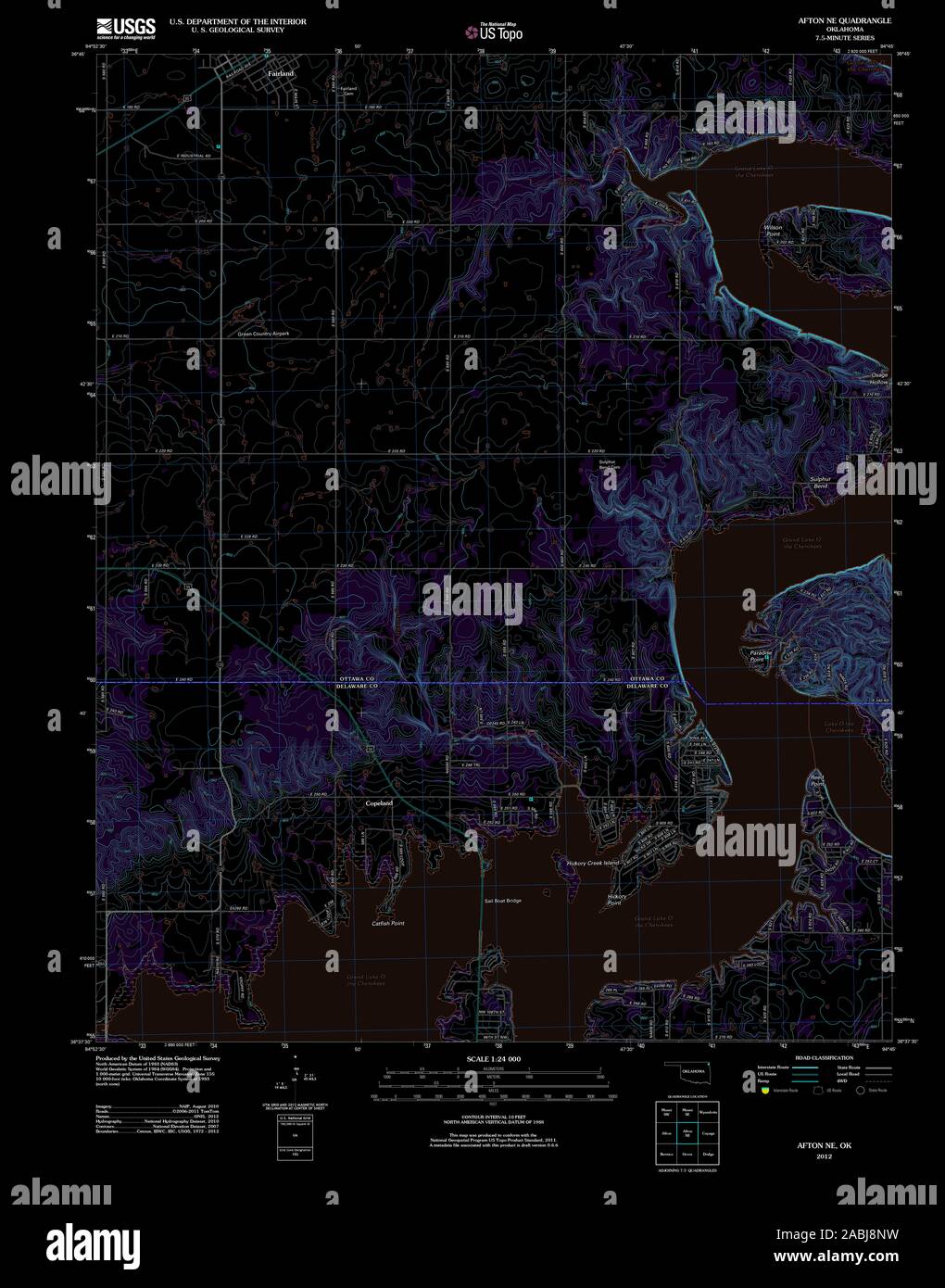 Afton oklahoma map hi-res stock photography and images - Alamy