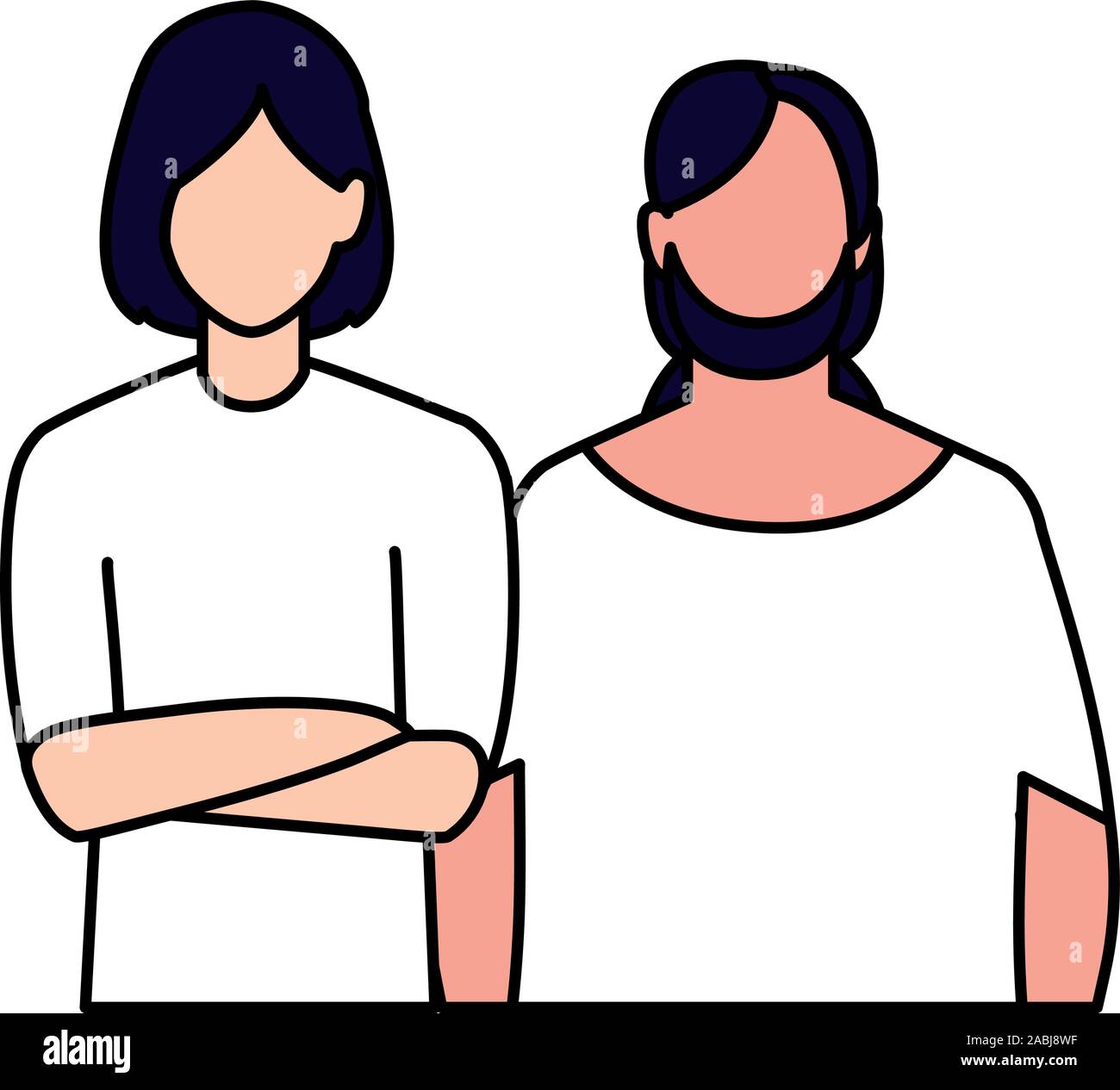 men faceless with different poses on white background vector ...
