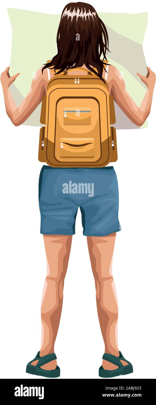 Explorer backpack drawing Cut Out Stock Images & Pictures - Alamy