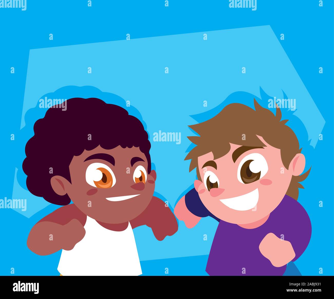 boys smiling on blue background vector illustration design Stock Vector ...