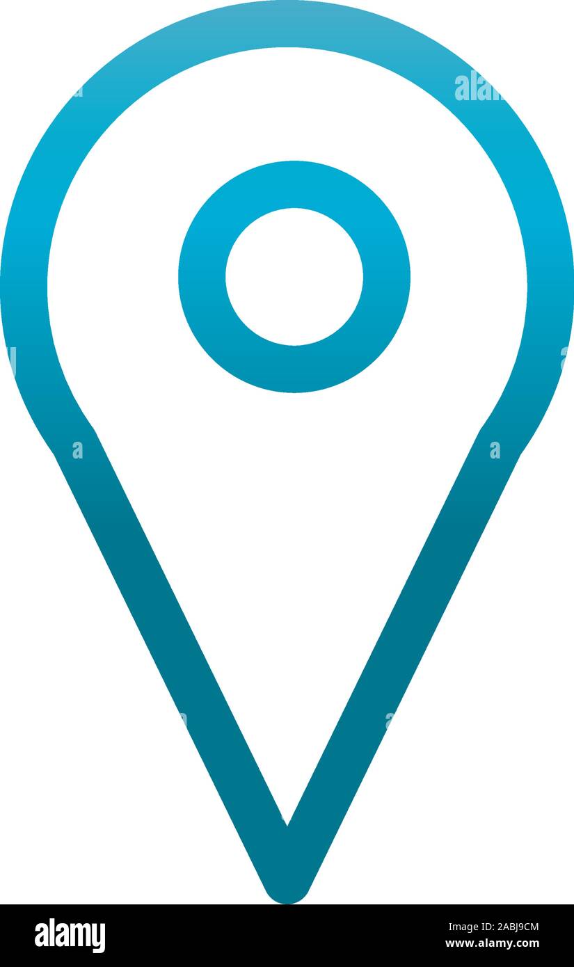 gps navigation pin user interface blue gradient vector illustration ...