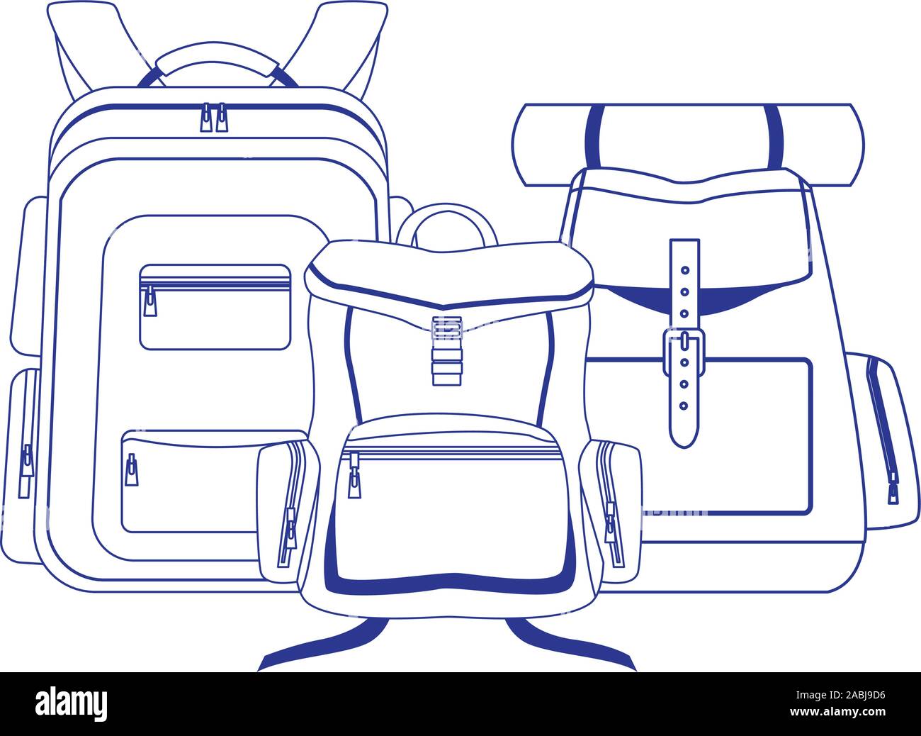 School travel flat backpacks Cut Out Stock Images & Pictures - Alamy