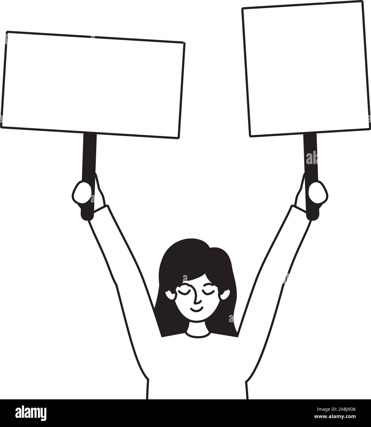 Woman protesting for human rights vector design Stock Vector Image ...