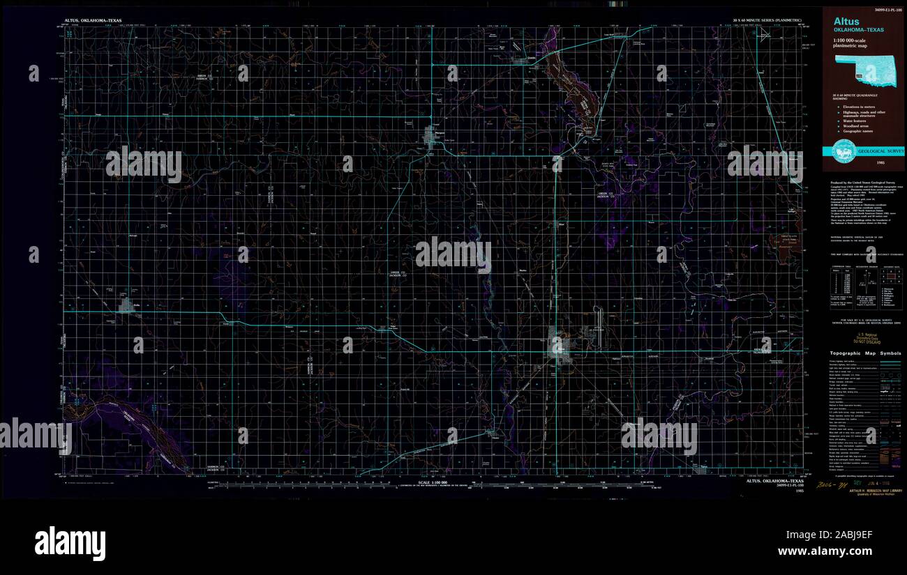 Map of altus oklahoma hi-res stock photography and images - Alamy