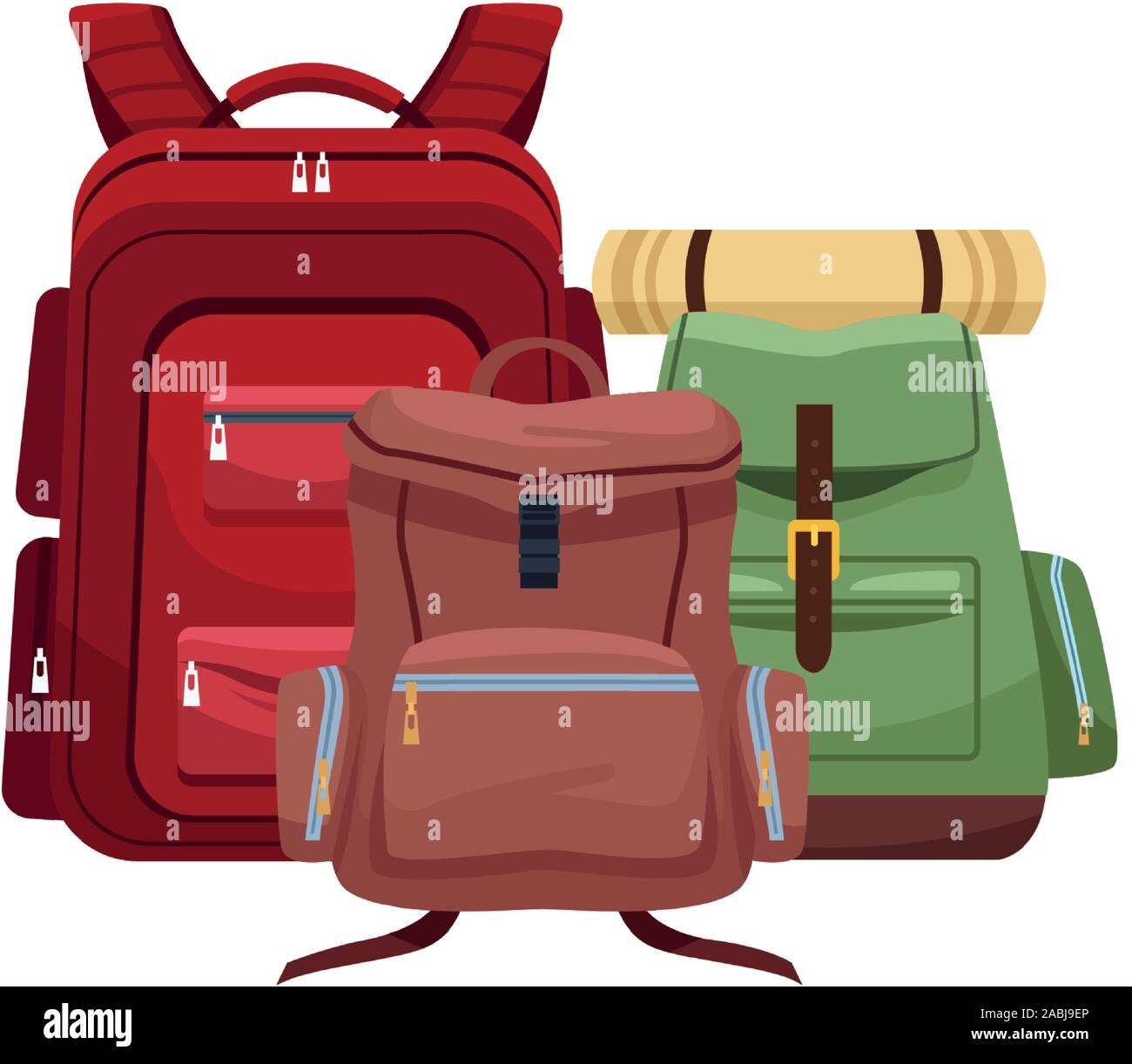 School travel flat backpacks Cut Out Stock Images & Pictures - Alamy