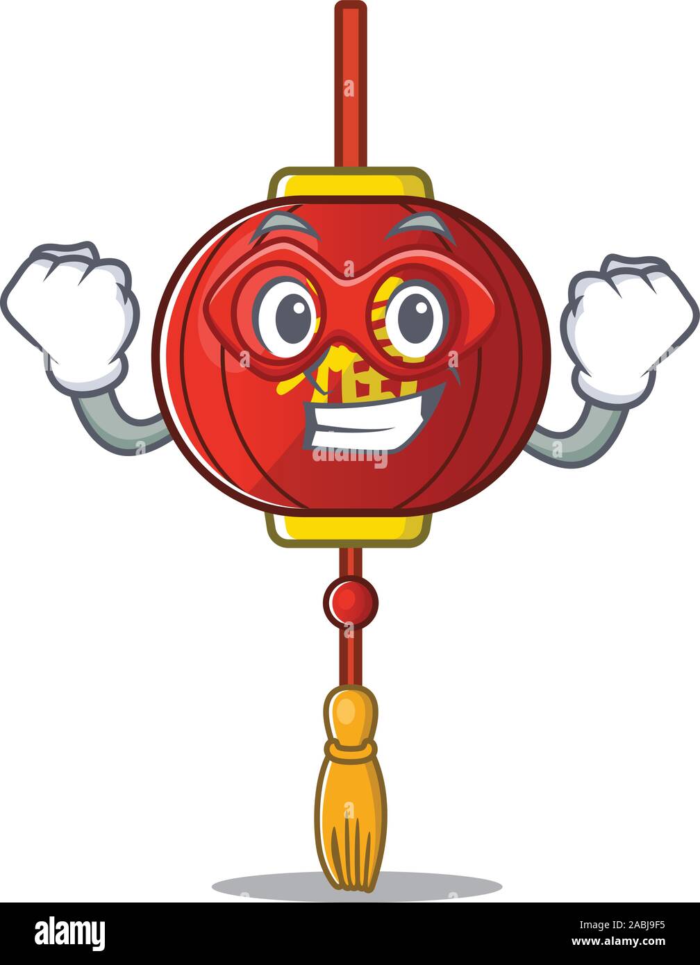 A cartoon of asian lantern wearing costume of Super hero Stock Vector ...