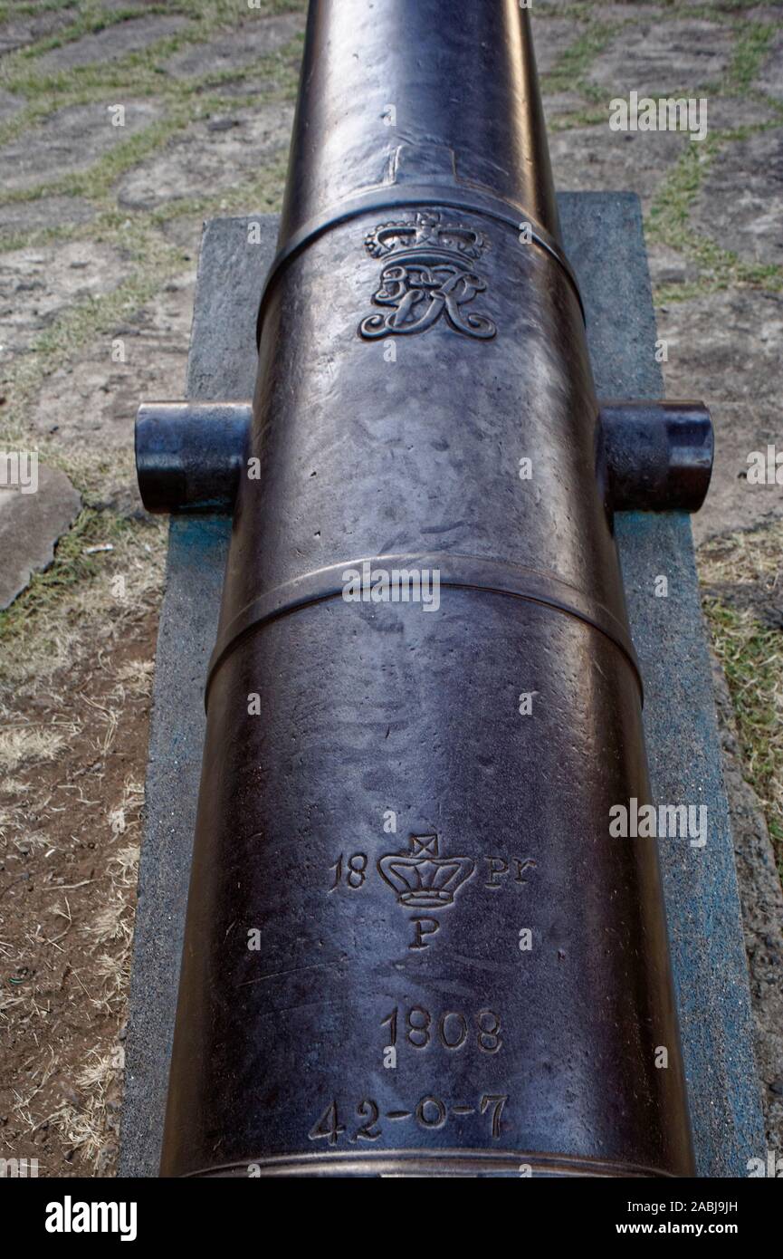 Old British made cannon Stock Photo - Alamy