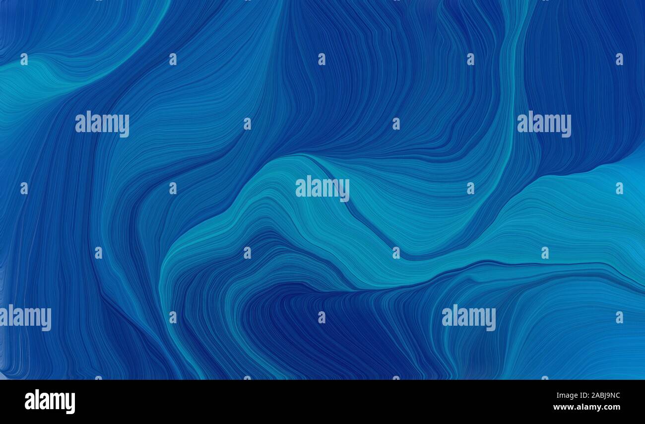 abstract waves illustration with strong blue, light sea green and ...