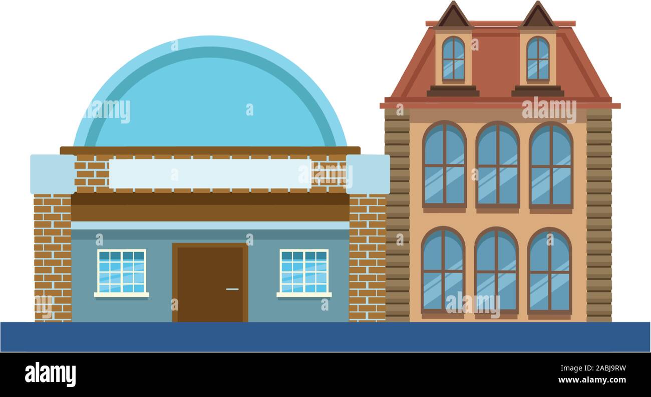 vintage city buildings icon, colorful design Stock Vector Image & Art ...