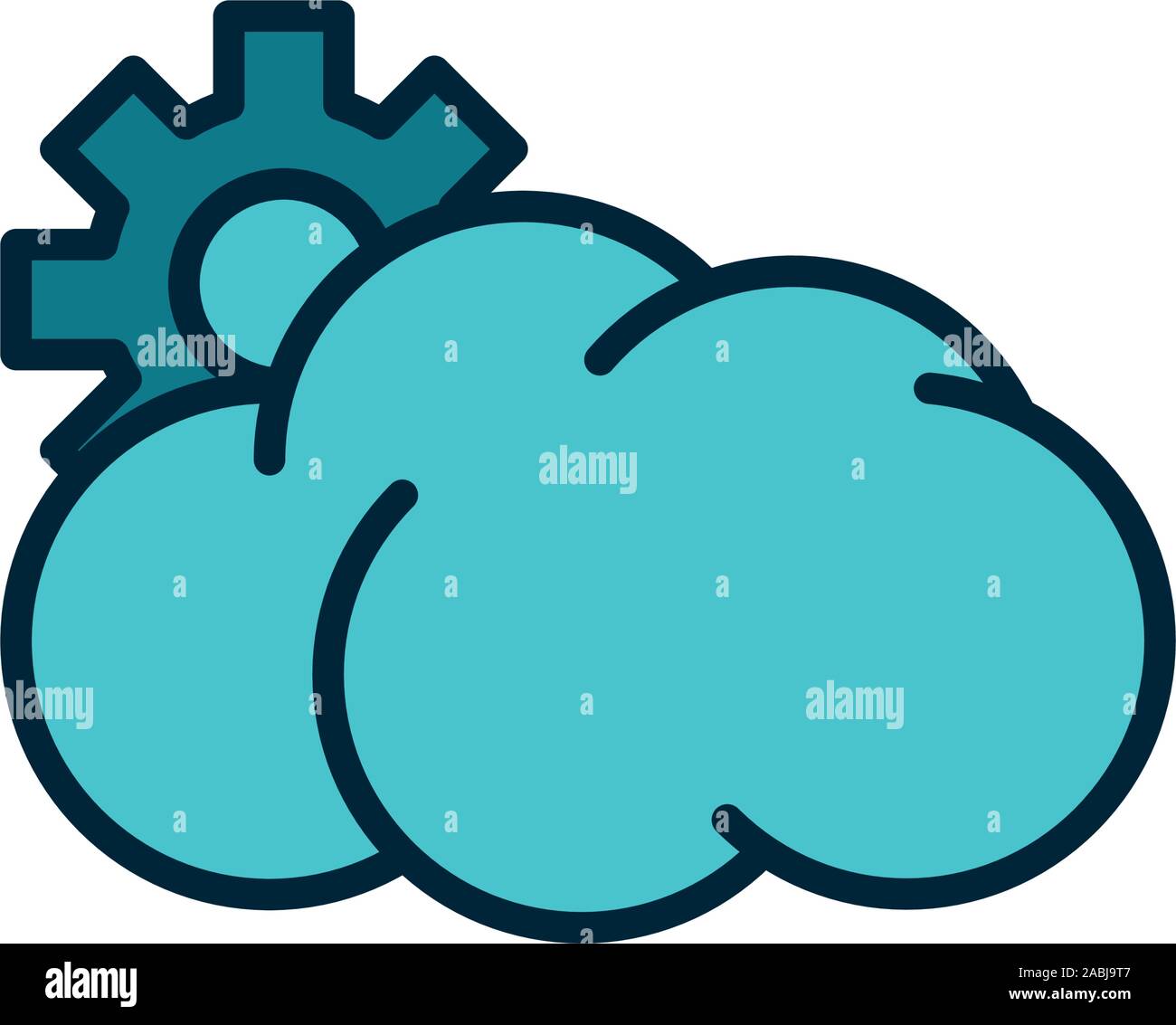 cloud computing setting internet of things line and fill icon vector illustration Stock Vector ...