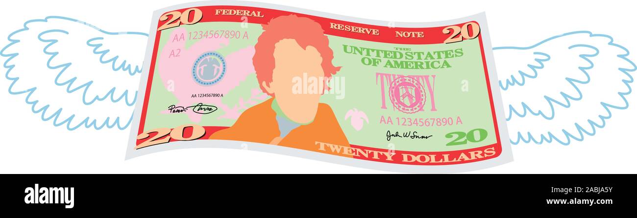 20 dollars note Stock Vector Images - Alamy