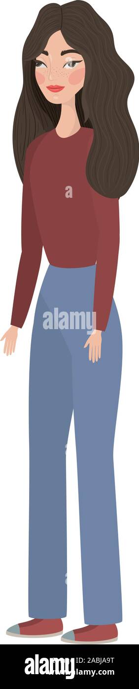 Cute woman cartoon drawing vector design Stock Vector Image & Art - Alamy