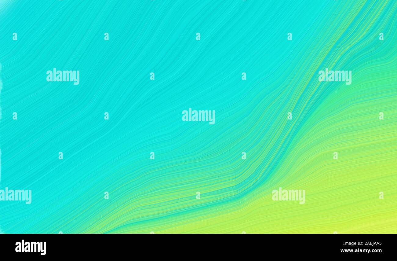 modern soft curvy waves background design with bright turquoise, light ...