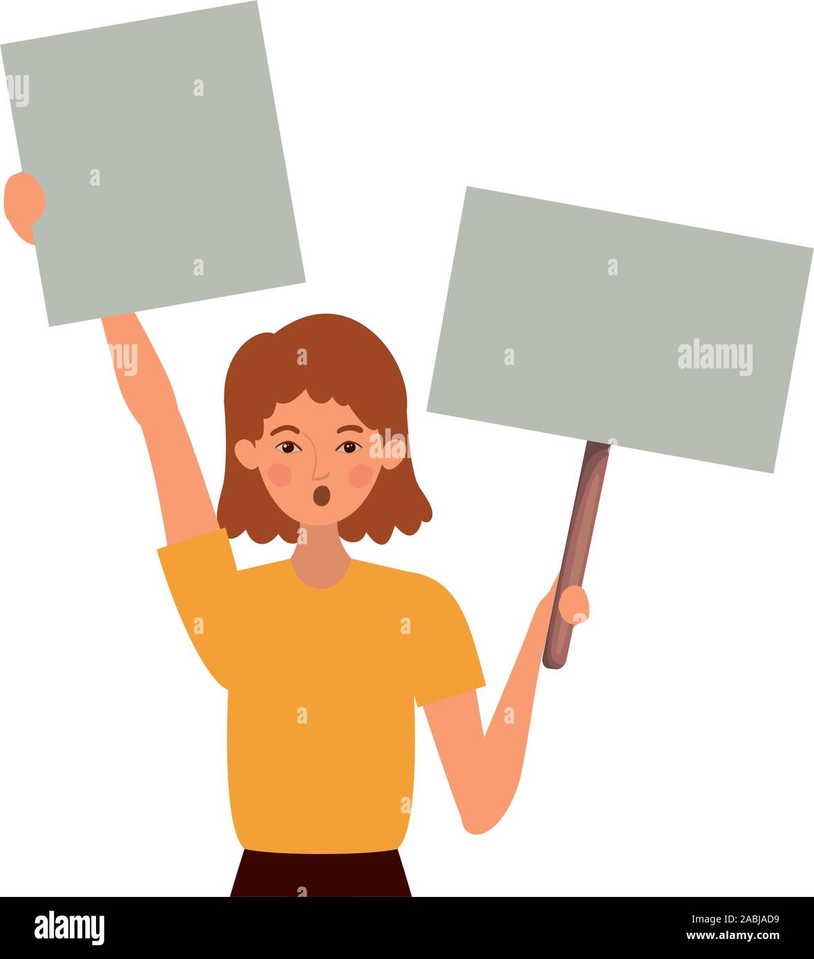 Woman protesting for human rights vector design Stock Vector Image ...