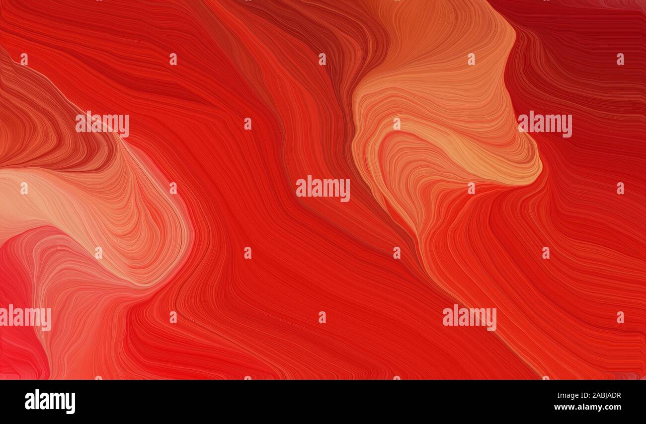 abstract waves illustration with firebrick, strong red and coral color ...