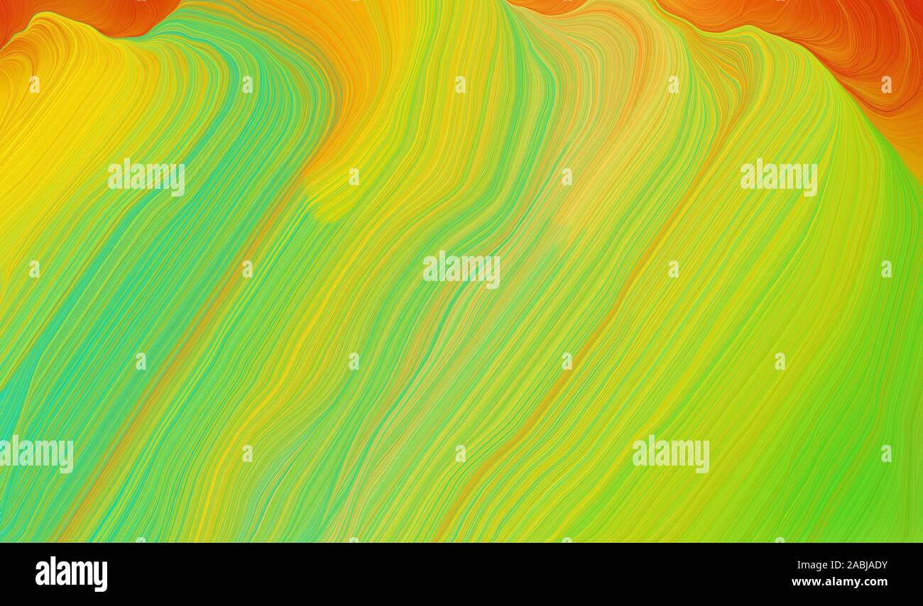 contemporary waves design with yellow green, medium sea green and ...