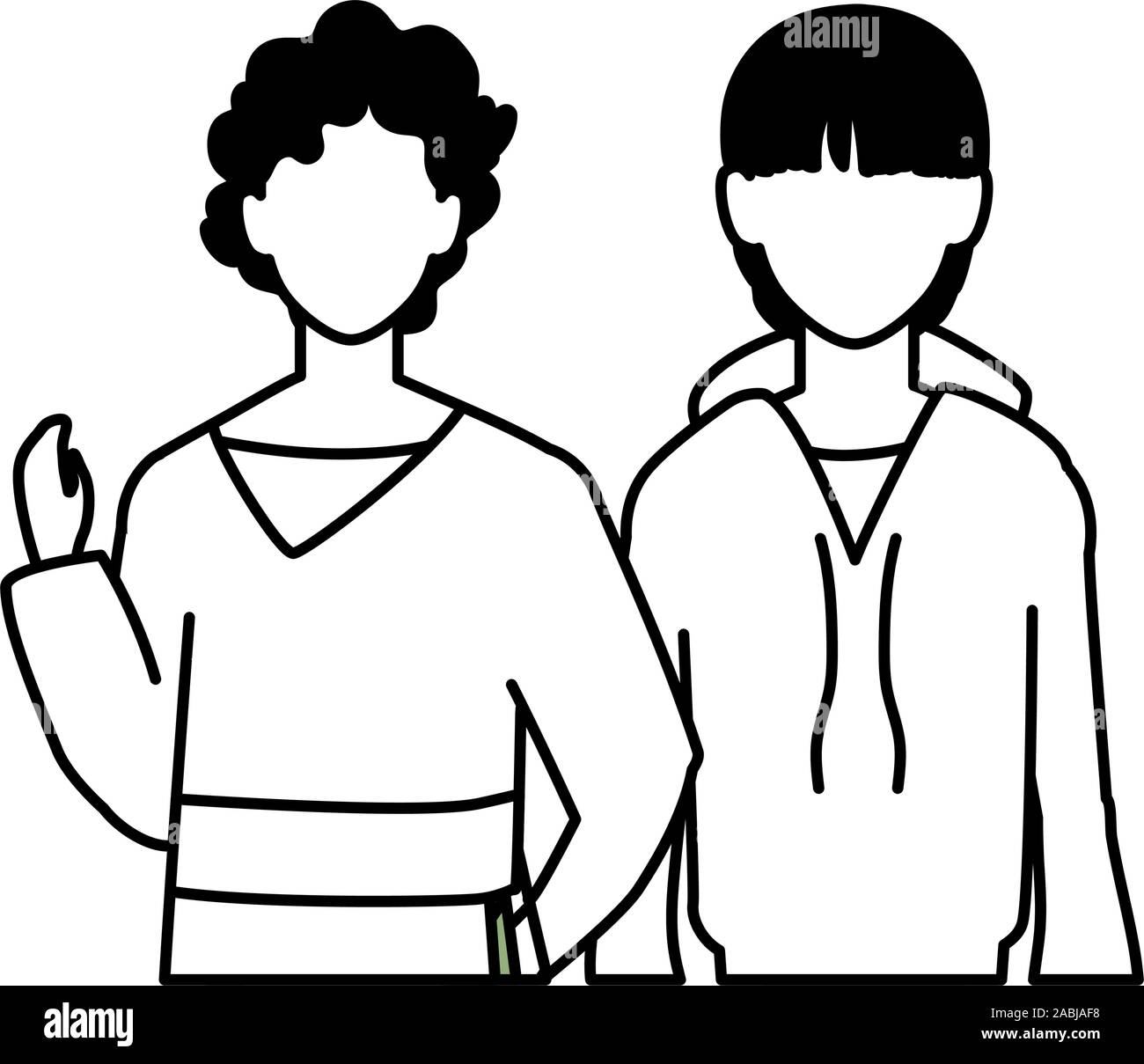 men faceless with different poses on white background vector ...