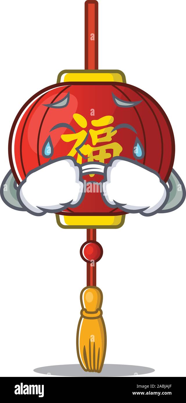 Sad Crying asian lantern mascot cartoon style Stock Vector Image & Art ...