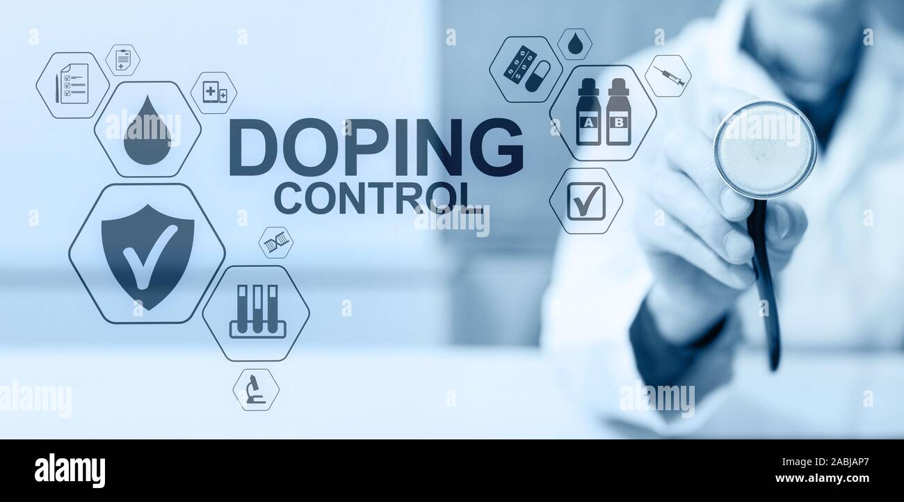 Doping Control Sports Analysis Test Laboratory. Medical concept on ...
