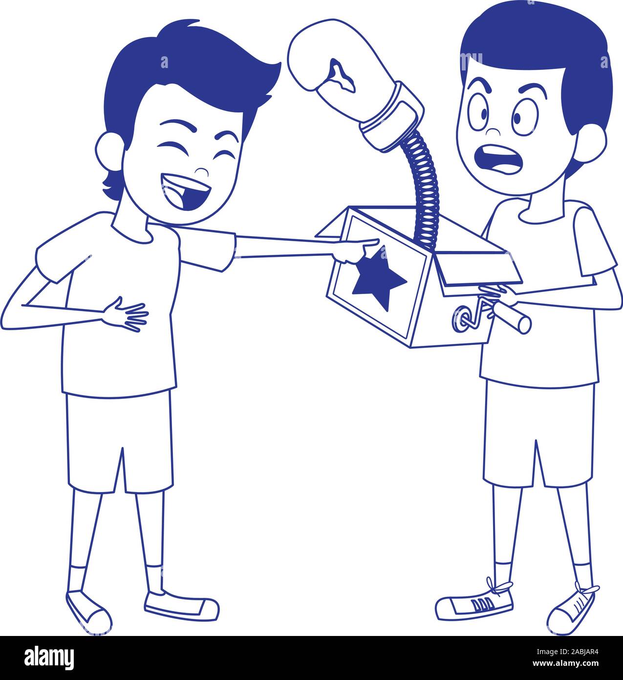 happy boy laughing and boy with joke box icon Stock Vector Image & Art ...