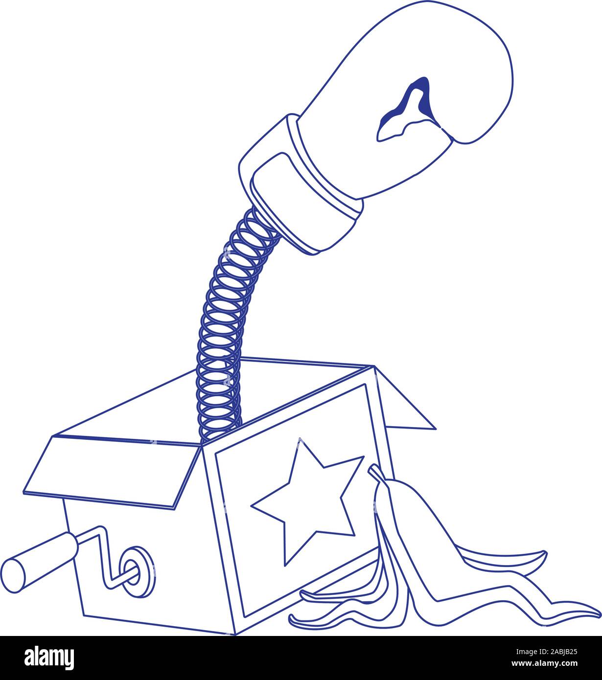 joke box with boxing glove icon, flat design Stock Vector Image & Art ...