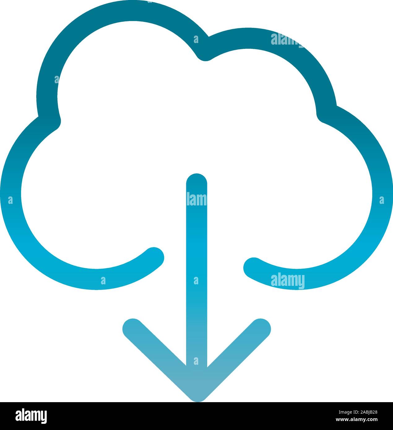 cloud computing download user interface blue gradient vector ...