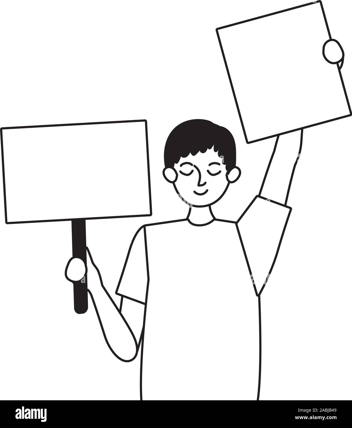 Man protesting for human rights vector design Stock Vector Image & Art ...