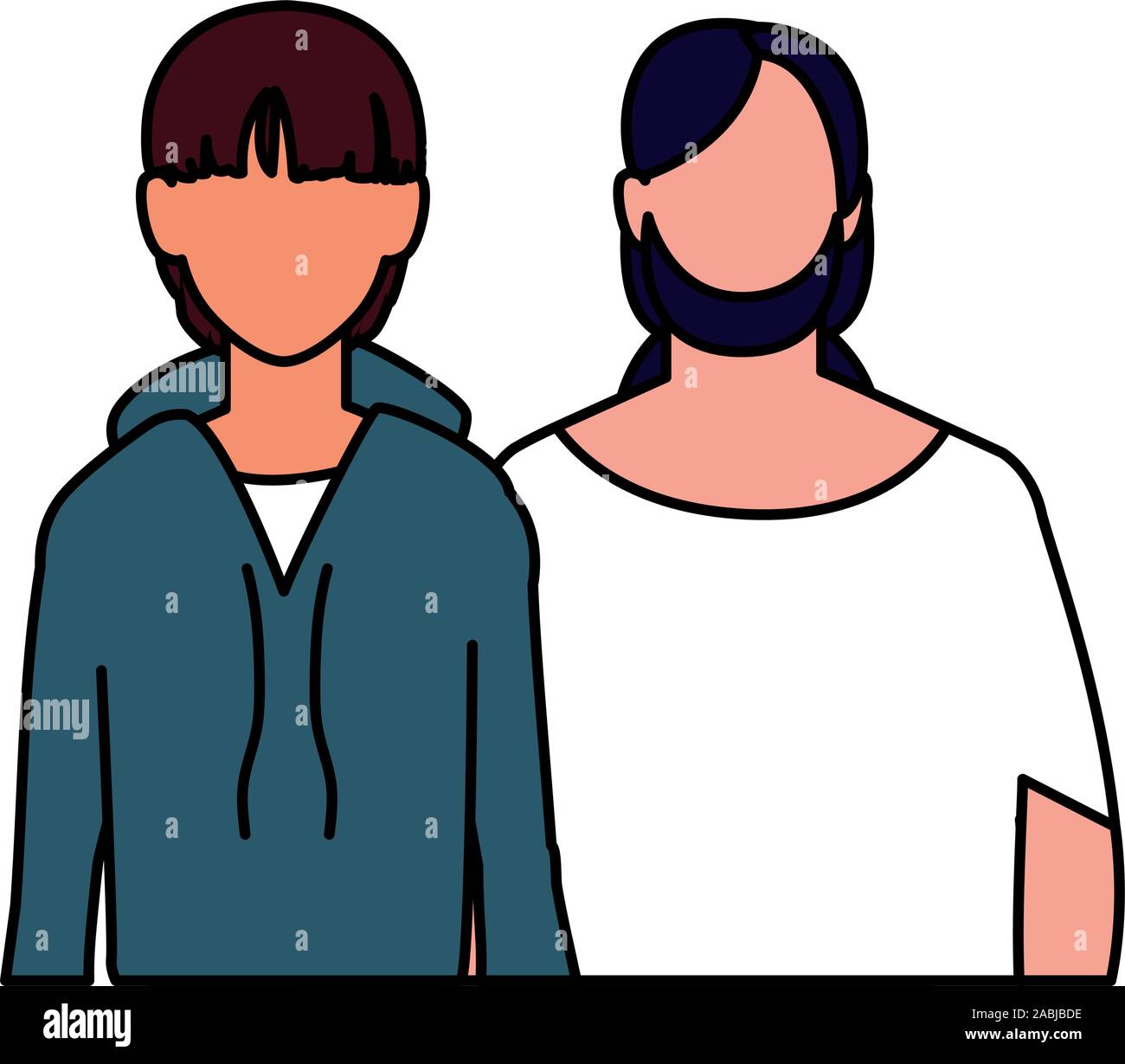men faceless with different poses on white background vector ...
