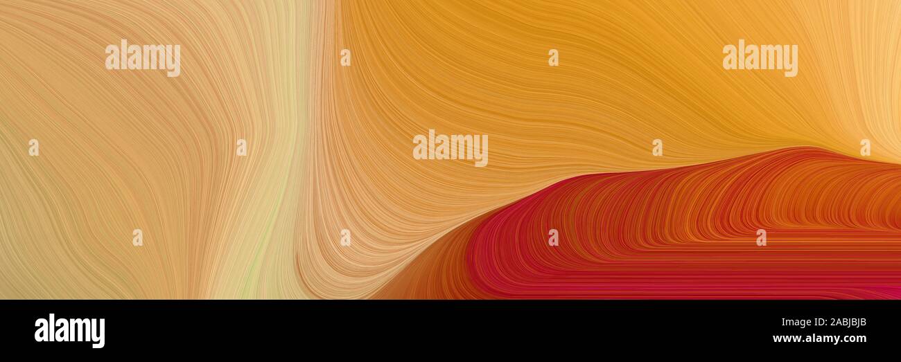 banner modern curvy waves background design with peru, sandy brown and ...
