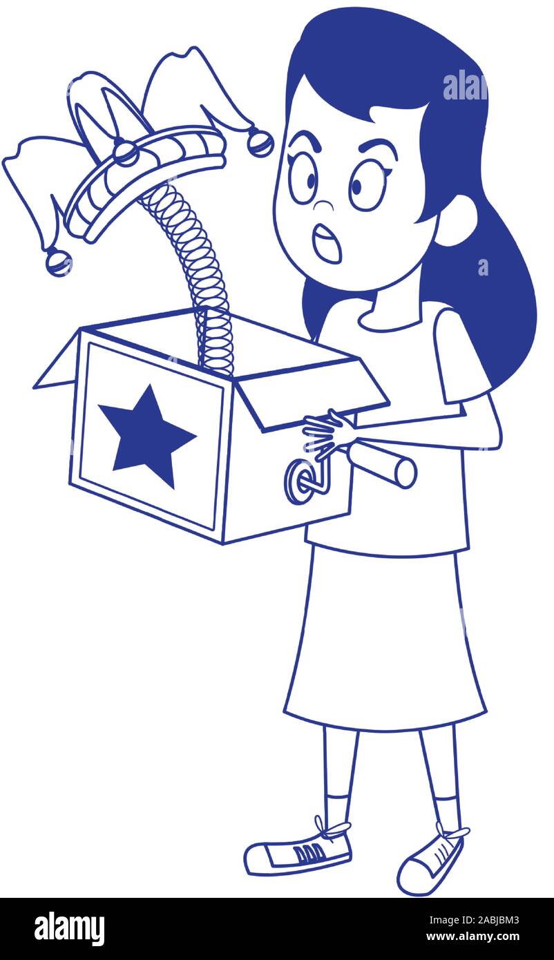 Cartoon surprised girl happy Cut Out Stock Images & Pictures - Alamy