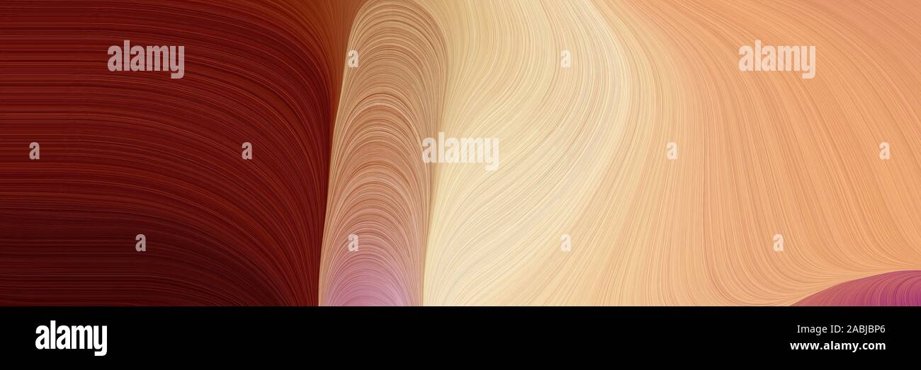 banner abstract waves design with burly wood, dark red and bisque color ...