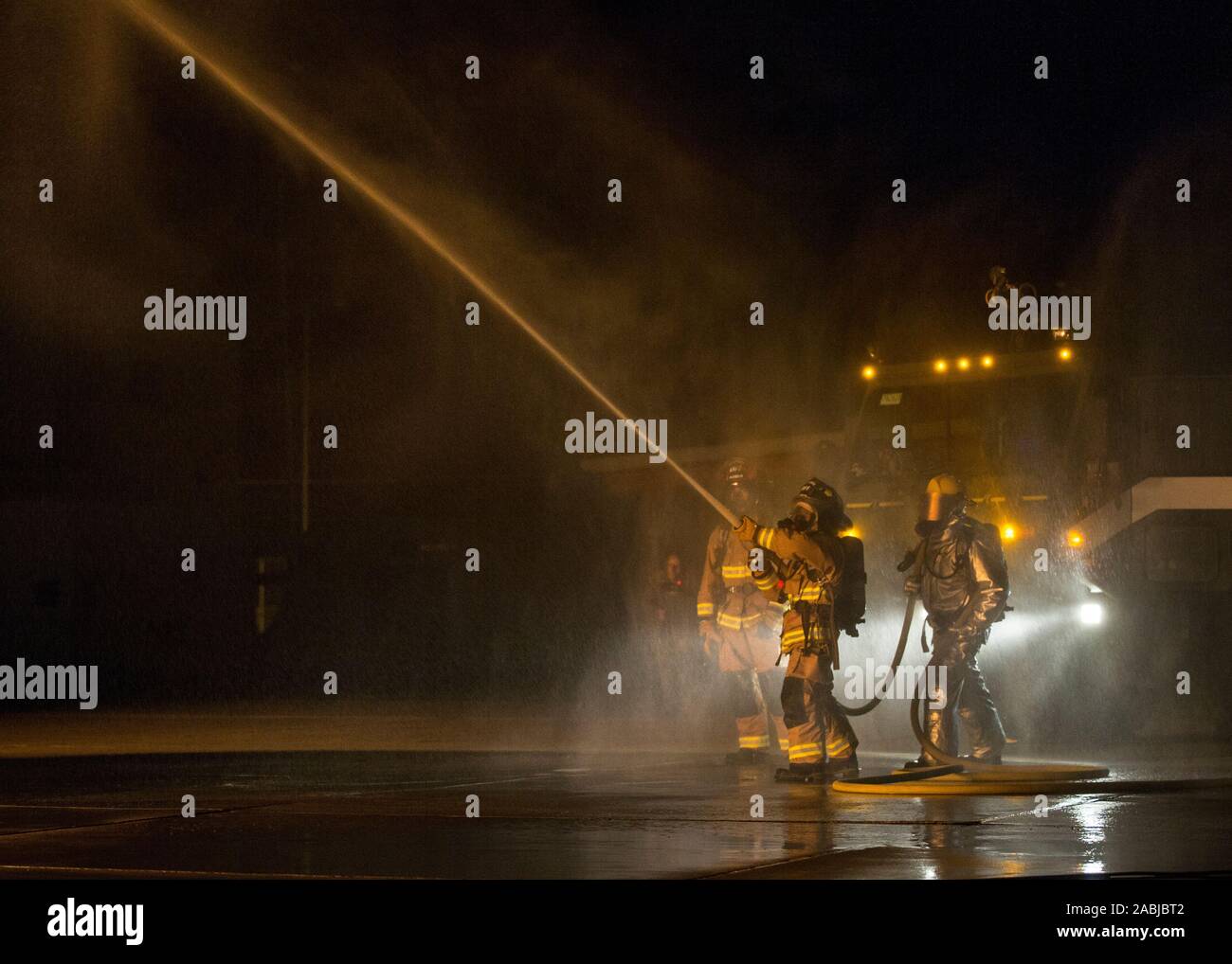 U.S. Marines with Aircraft Rescue and Firefighting (ARFF), Headquarters ...