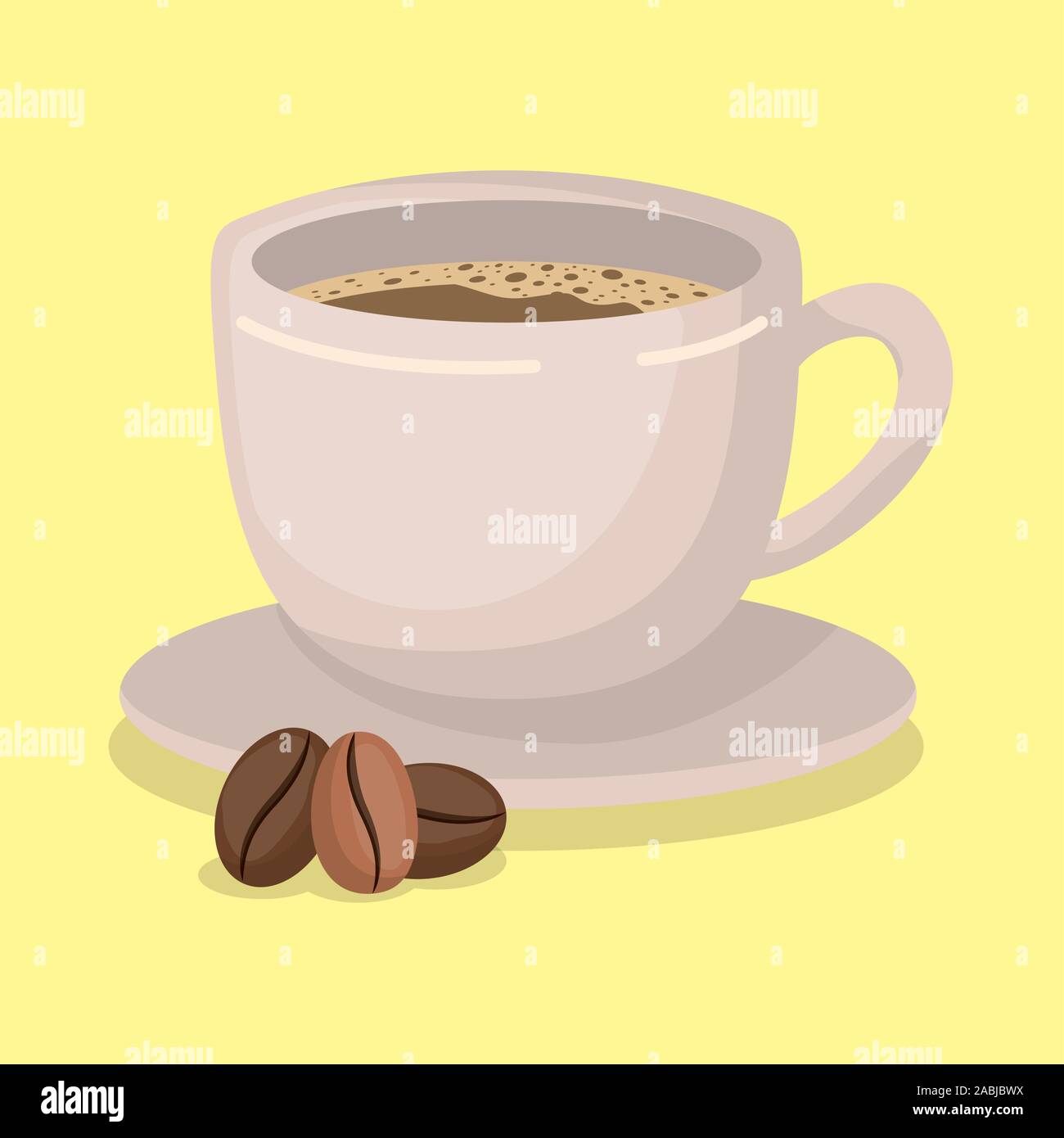 Coffee cup and beans vector design Stock Vector Image & Art - Alamy