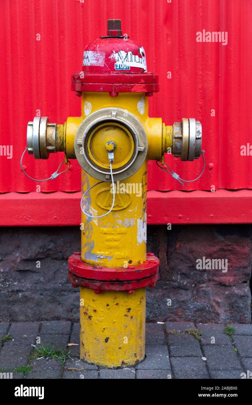 Fire hydrant pavement yellow hi-res stock photography and images - Alamy