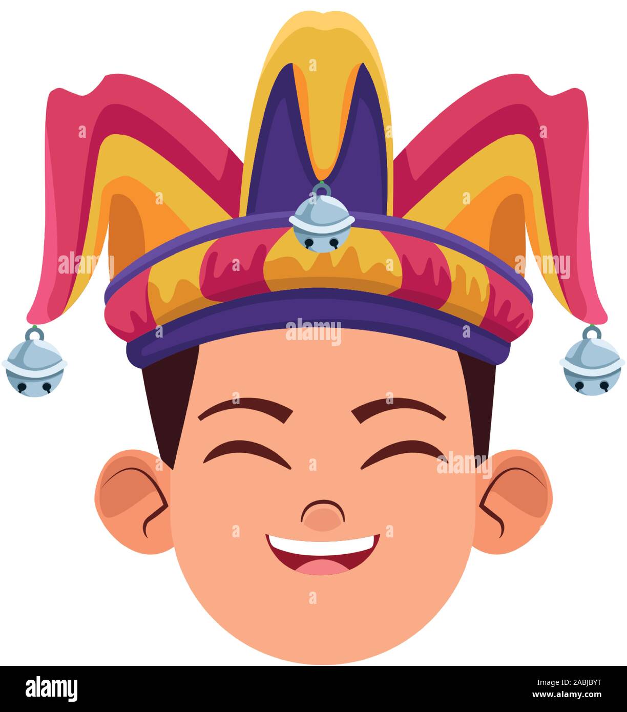 cartoon boy face with jester hat icon Stock Vector Image & Art - Alamy