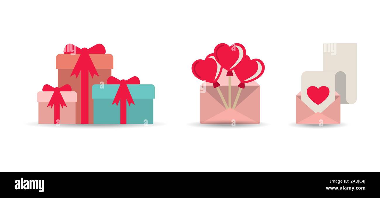 Envelope card gifts hearts Stock Vector Images - Alamy