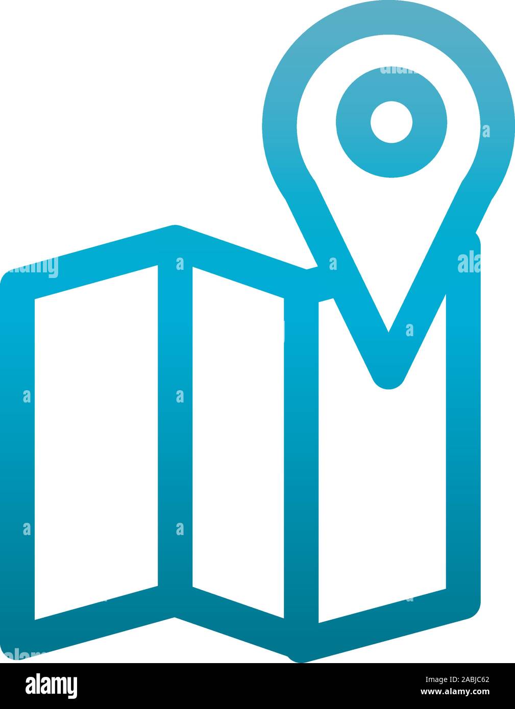 gps navigation map pin user interface blue gradient vector illustration ...