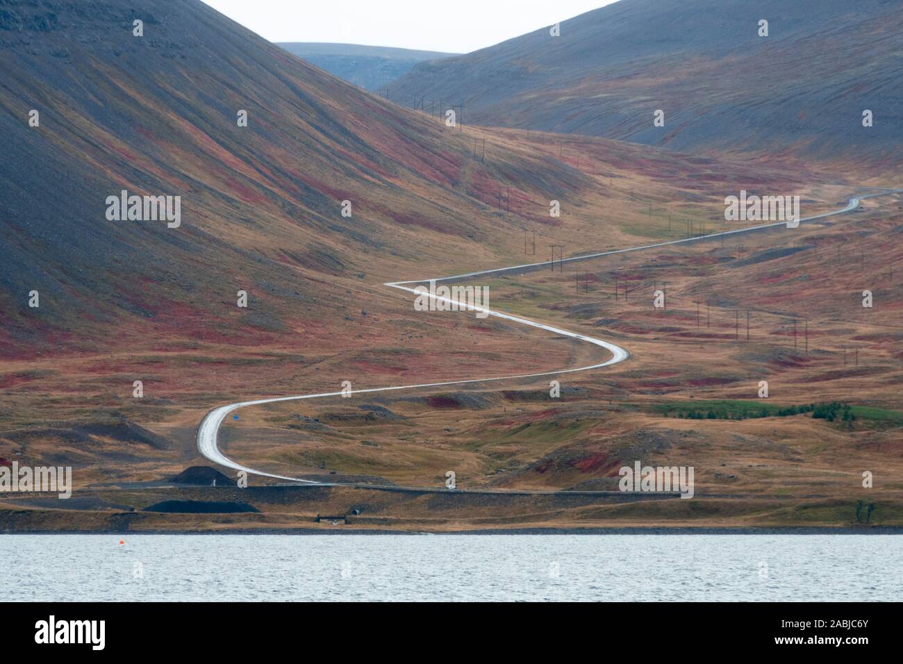 Road winding through mountains, Pingeyri, Iceland Stock Photo - Alamy