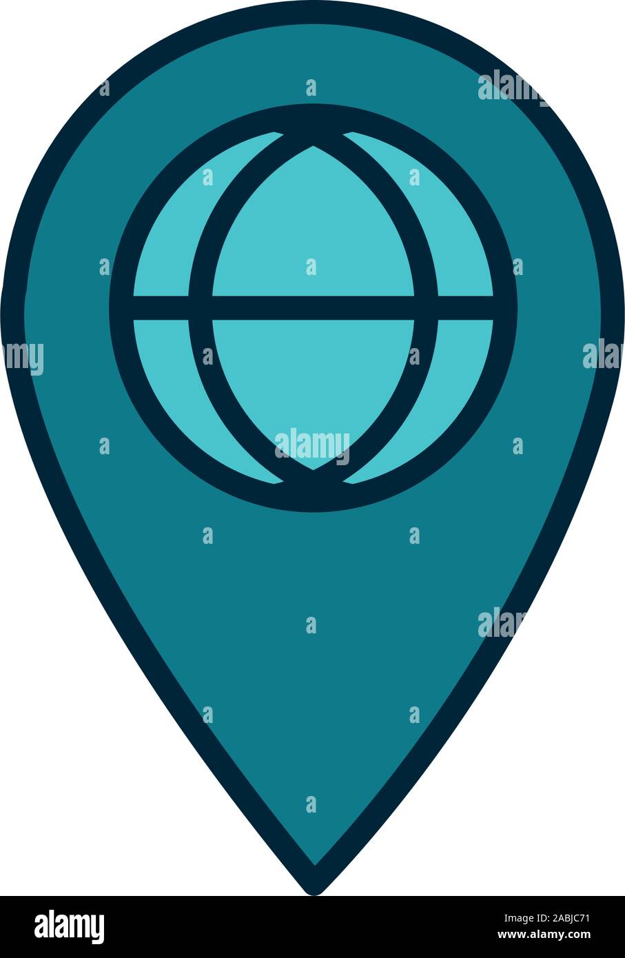 gps navigation pin world internet of things line and fill icon vector ...