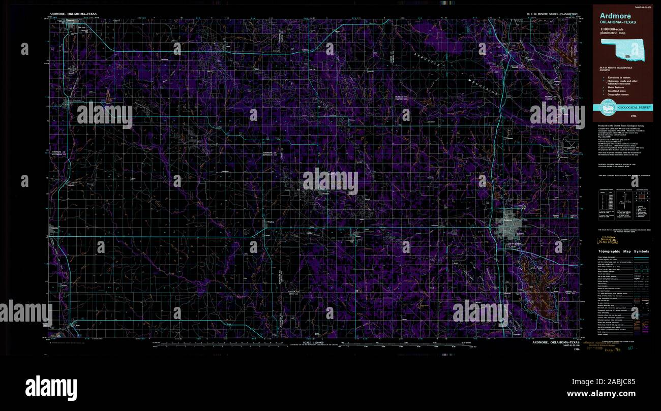 Map of ardmore oklahoma hi-res stock photography and images - Alamy