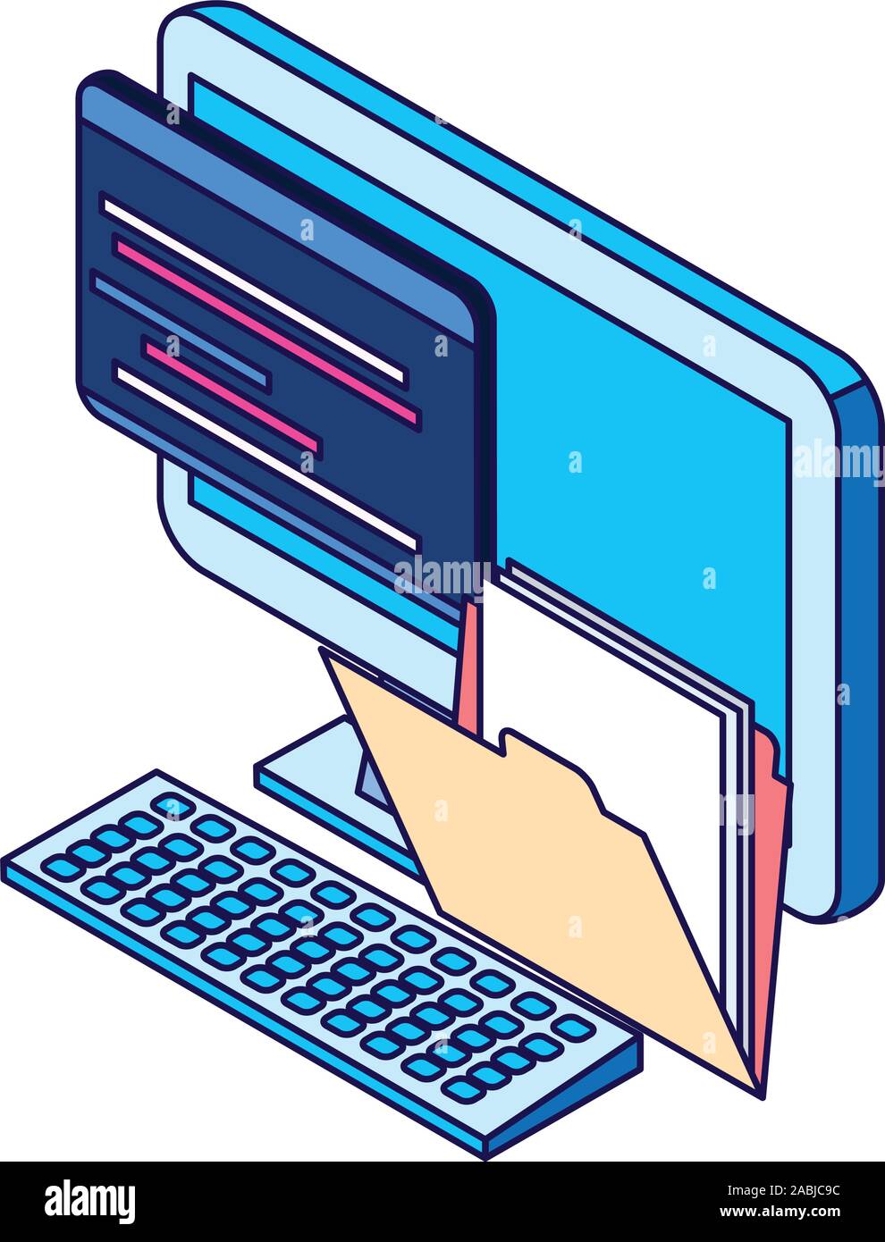 file documents and computer icon Stock Vector Image & Art - Alamy