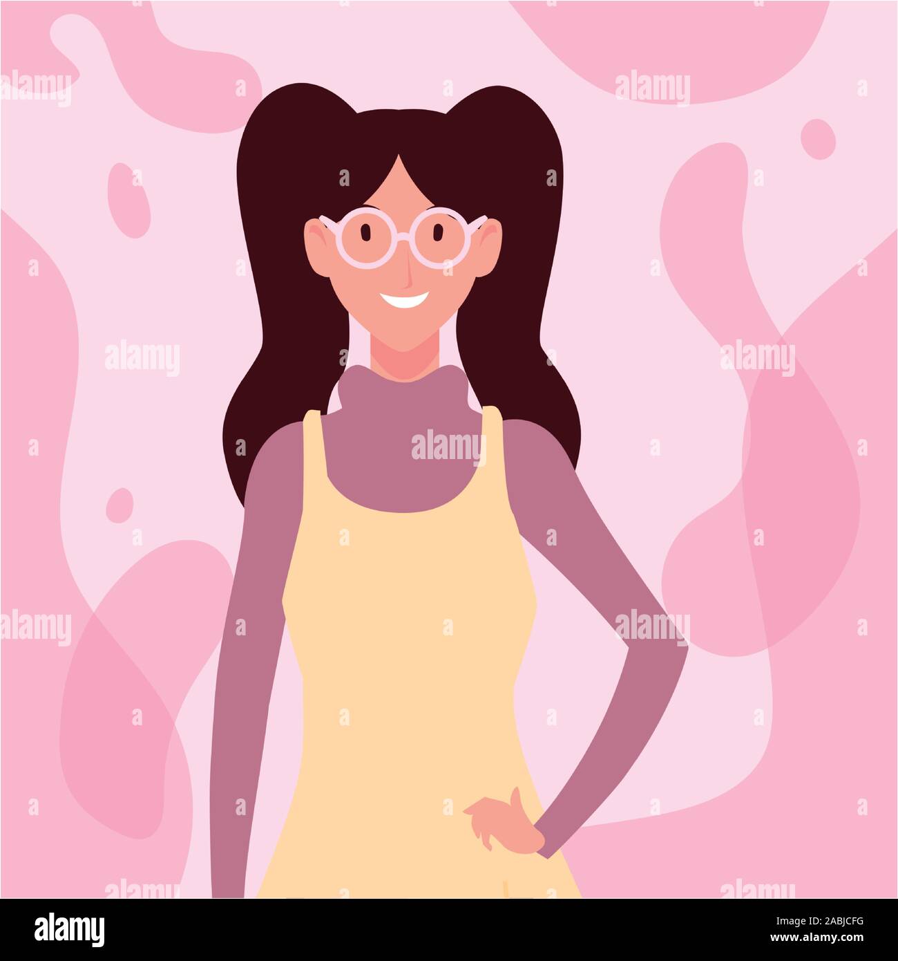 young woman on pink background vector illustration design Stock Vector ...