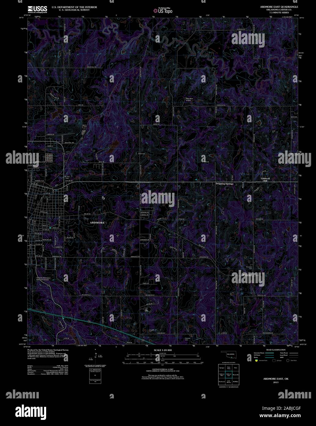 Map of ardmore oklahoma hi-res stock photography and images - Alamy
