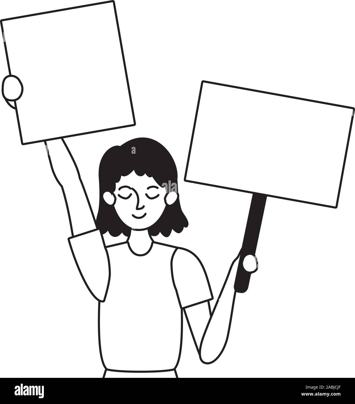 Woman protesting for human rights vector design Stock Vector Image ...