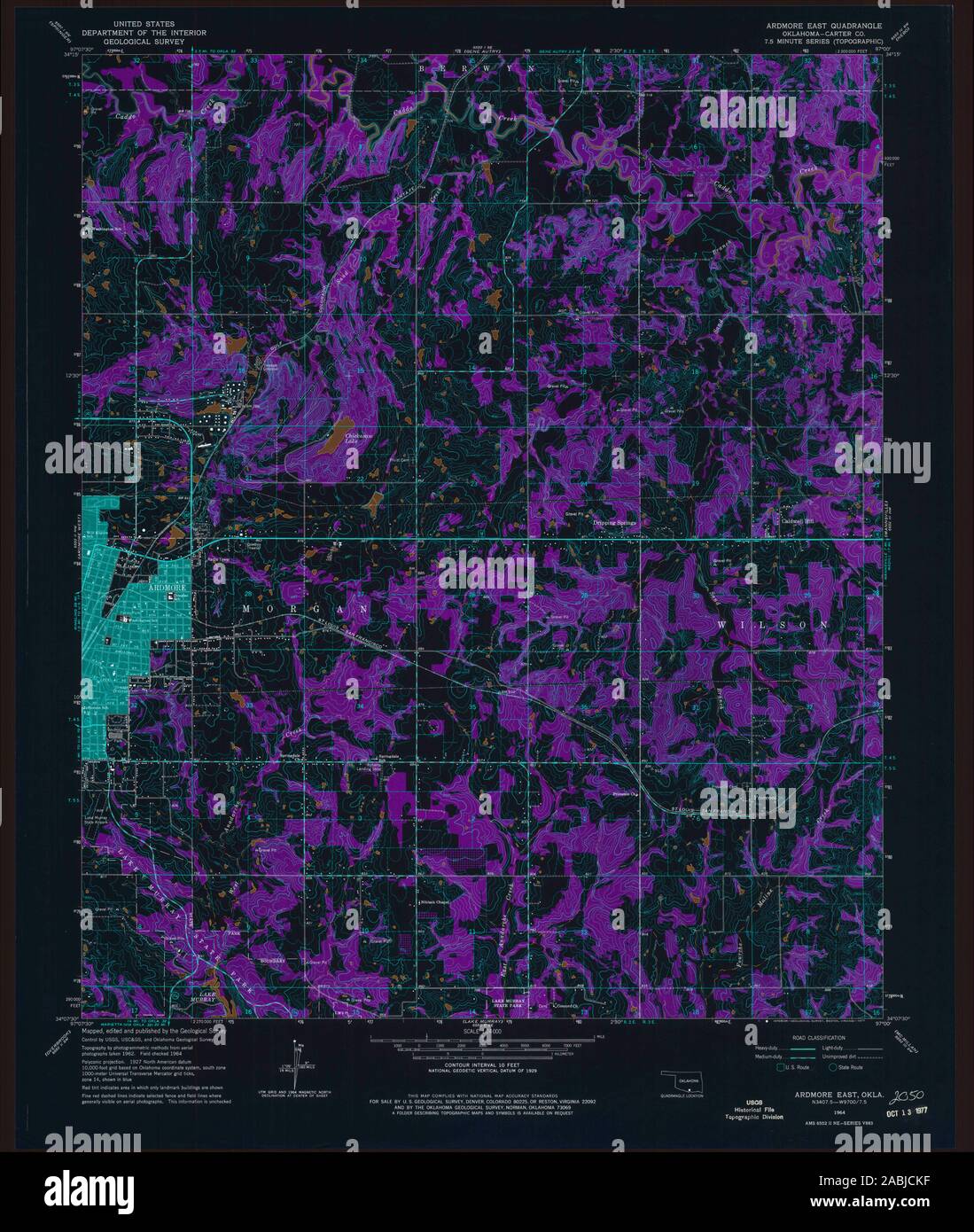 Map of ardmore oklahoma hi-res stock photography and images - Alamy