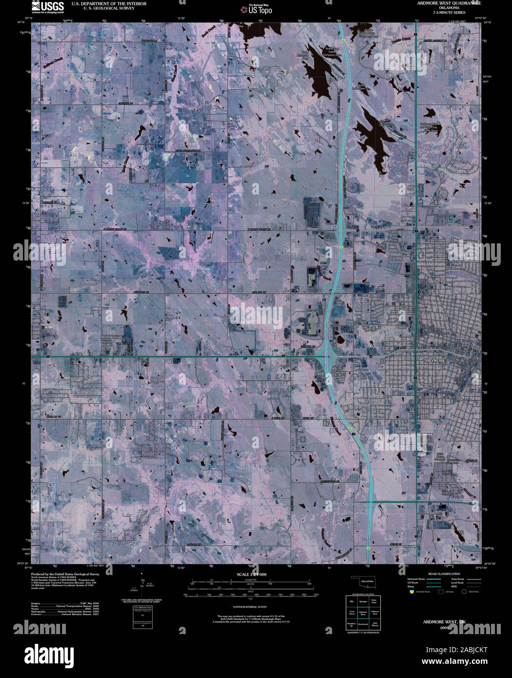 Map of ardmore oklahoma hi-res stock photography and images - Alamy